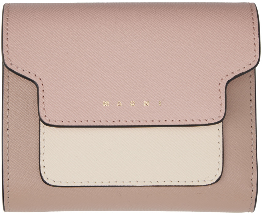 Marni Multicolor Saffiano Leather Trifold Wallet Marni