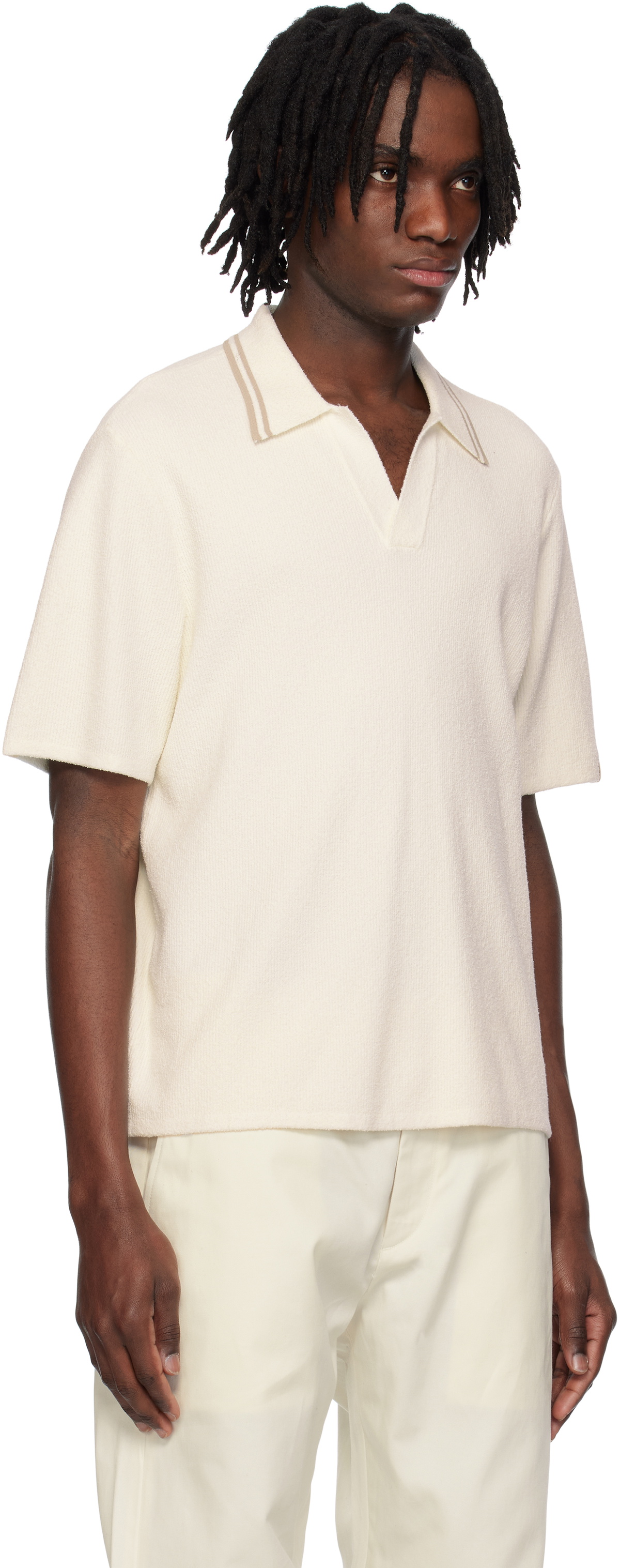 rag & bone Off-White Rib Johnny Polo Rag and Bone