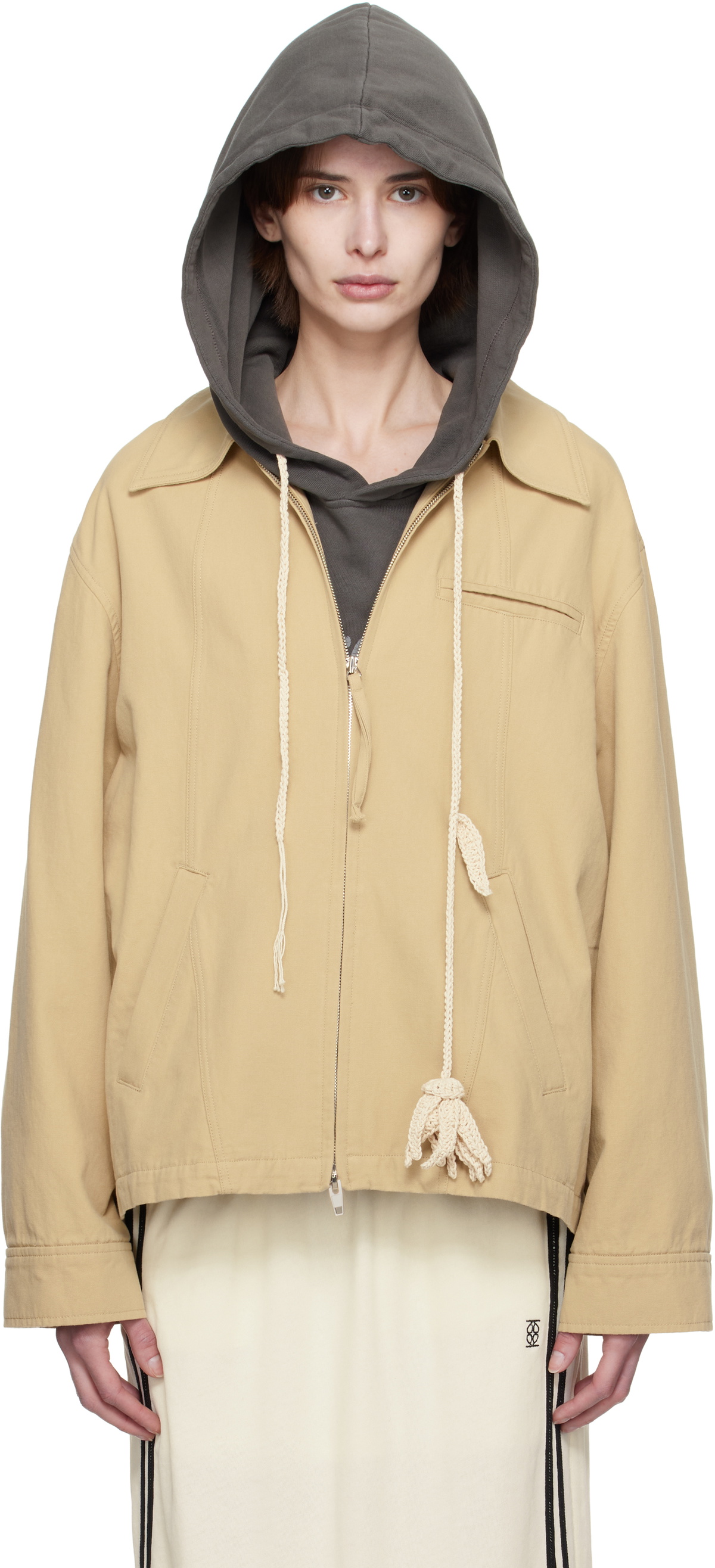 Kijun Beige Orbit Patch Jacket Kijun