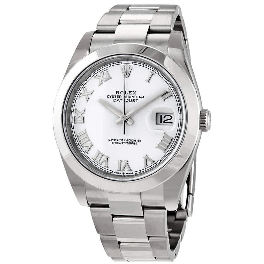 Rolex Datejust 41 White Dial Automatic Mens Oyster Watch 126300WSO Rolex