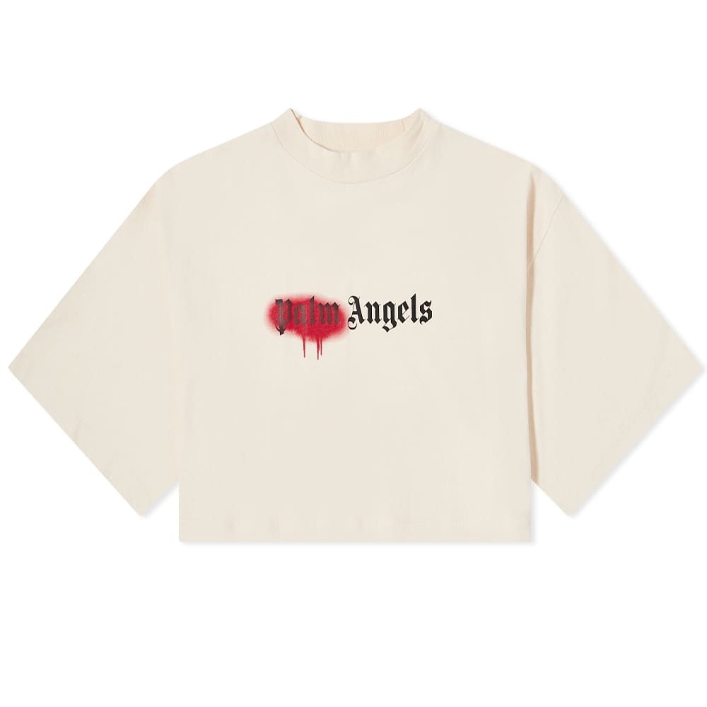 Palm Angels Cropped Spray Logo Tee Palm Angels