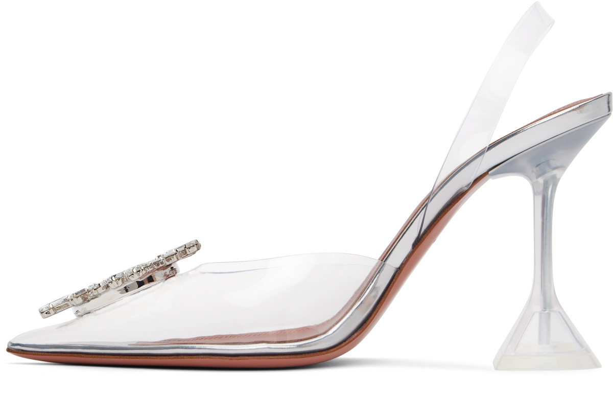 Amina Muaddi Transparent Begum Glass Sling Heels Amina Muaddi