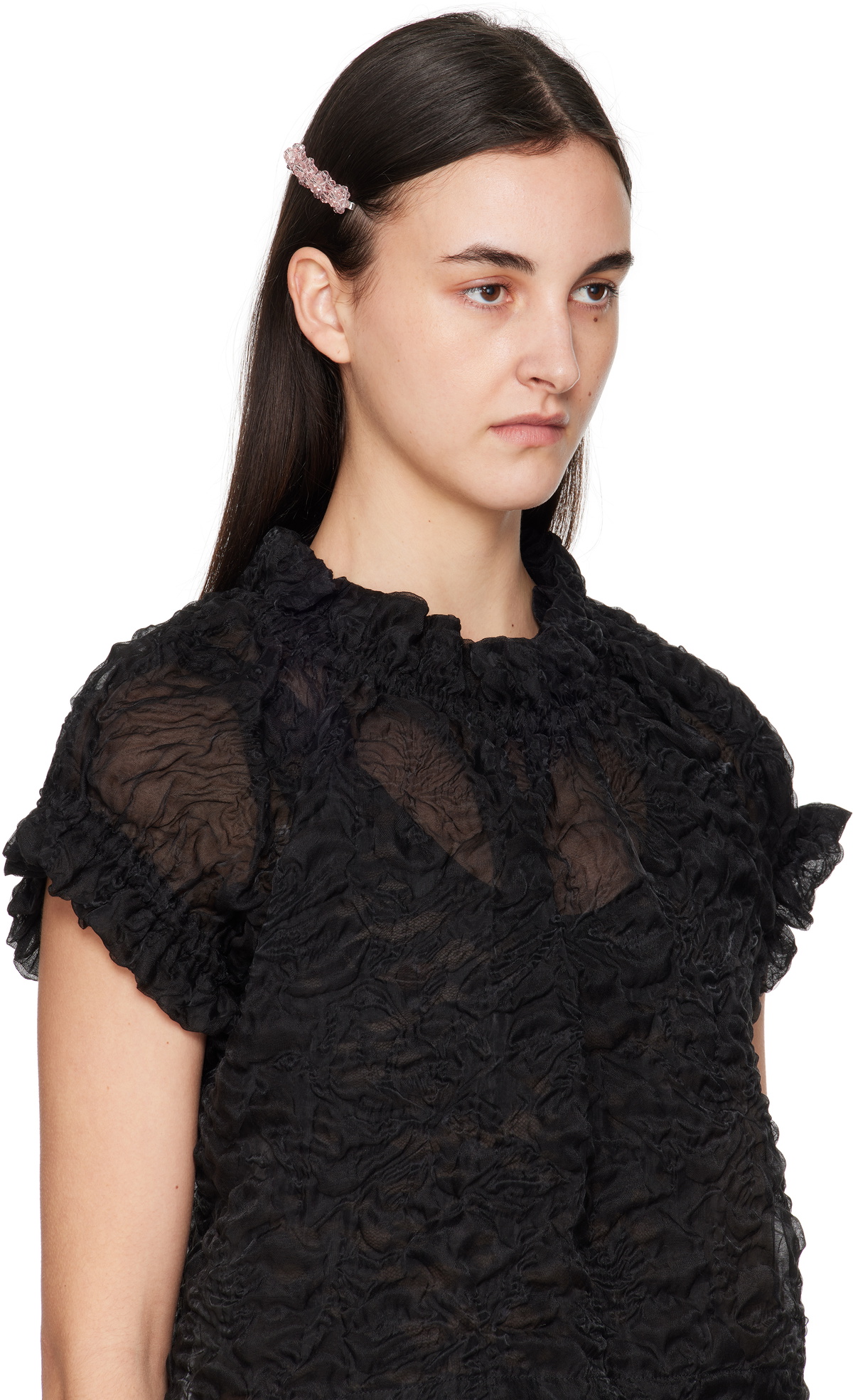 Simone Rocha Silver & Pink Flower Hair Clip Simone Rocha