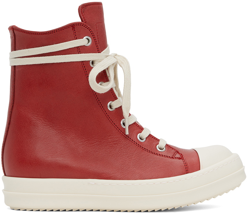 Rick Owens Red Washed Sneakers Rick Owens