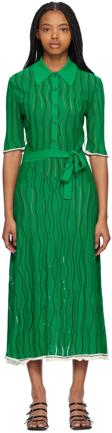3.1 Phillip Lim Green Art Nouveau Midi Dress 3.1 Phillip Lim