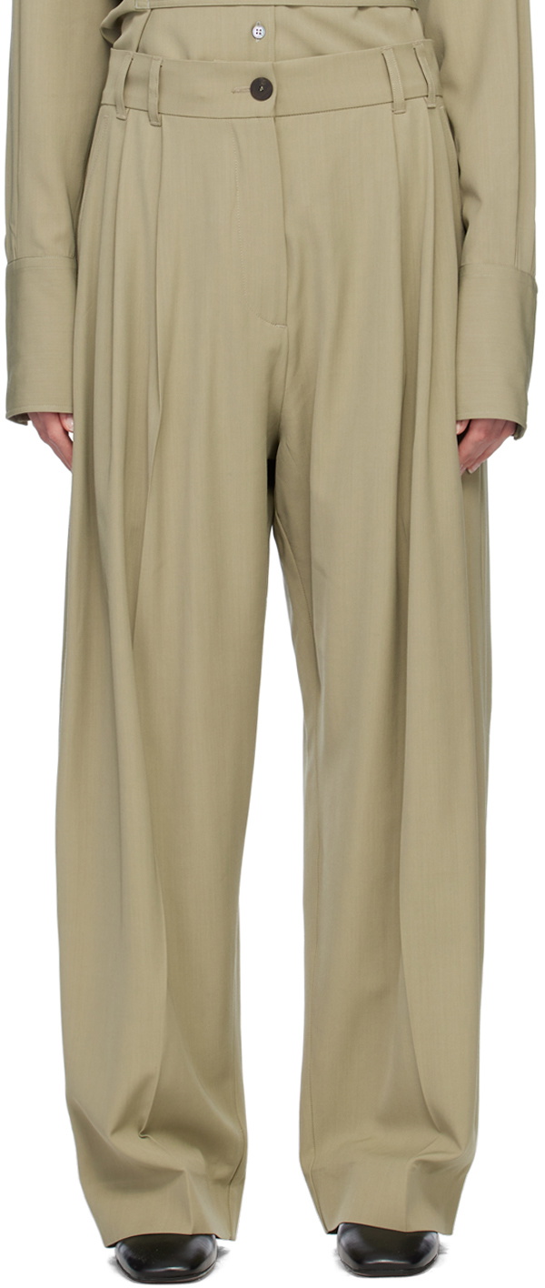Studio Nicholson Green Nika Trousers Studio Nicholson