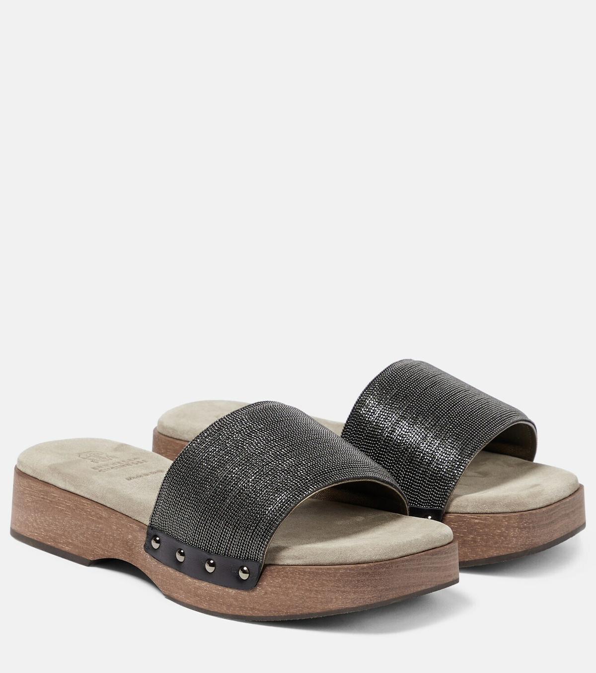 Brunello Cucinelli - Embellished clog slides Brunello Cucinelli