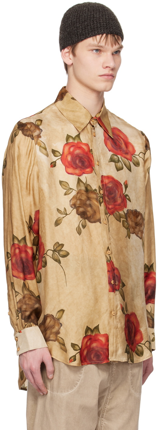 UMA WANG Tan Tab Shirt Uma Wang