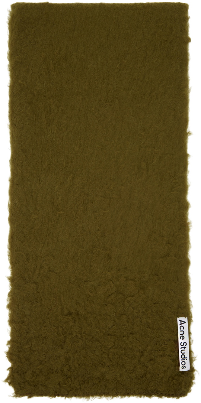 Acne Studios Khaki Brushed Scarf Acne Studios