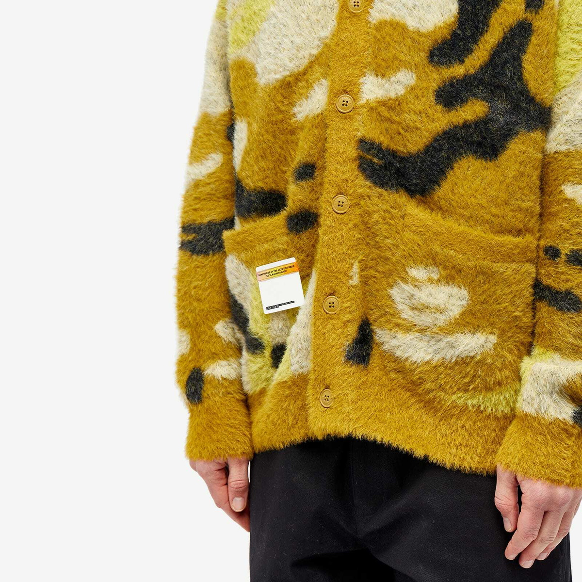 Men's AAPE Camo Cardigan in Yellow (Beige) AAPE by A Bathing Ape