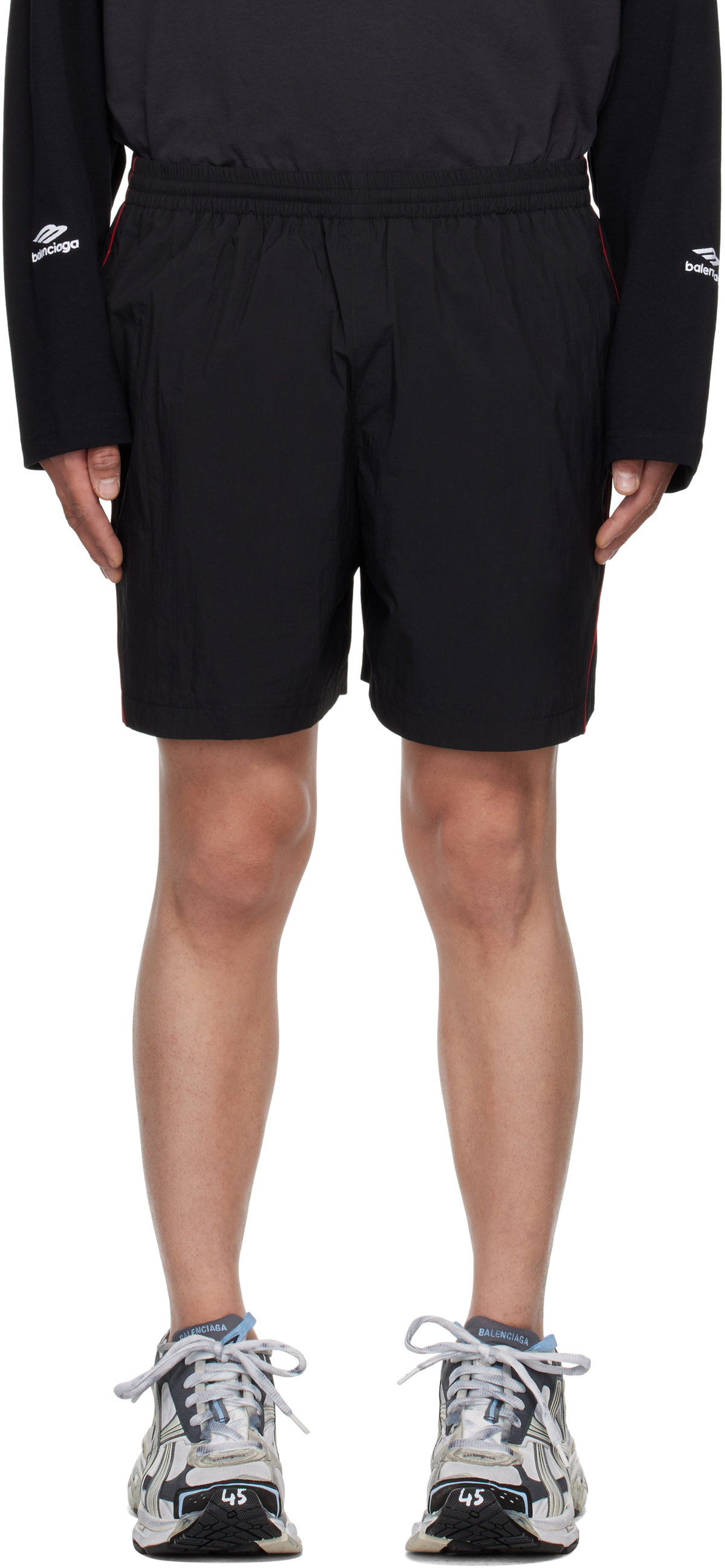 Balenciaga Black Washed Tracksuit Shorts Balenciaga
