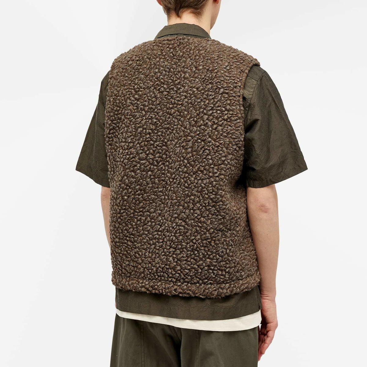 Café Mountain Men's Reversible Mountain Fleece Vest in Earth/Moss Café ...