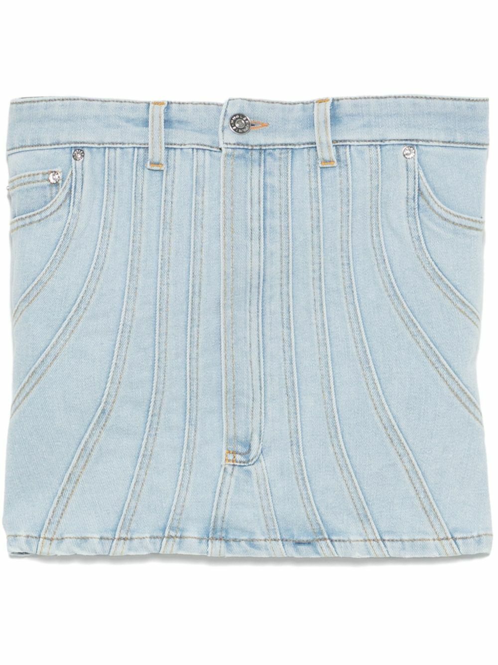 Mugler Blue Denim Bustier Top Mugler