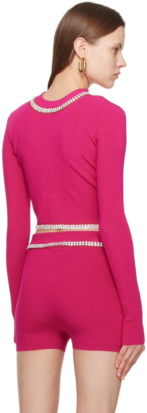 Paco Rabanne Pink Crystal-Cut Sweater Paco Rabanne