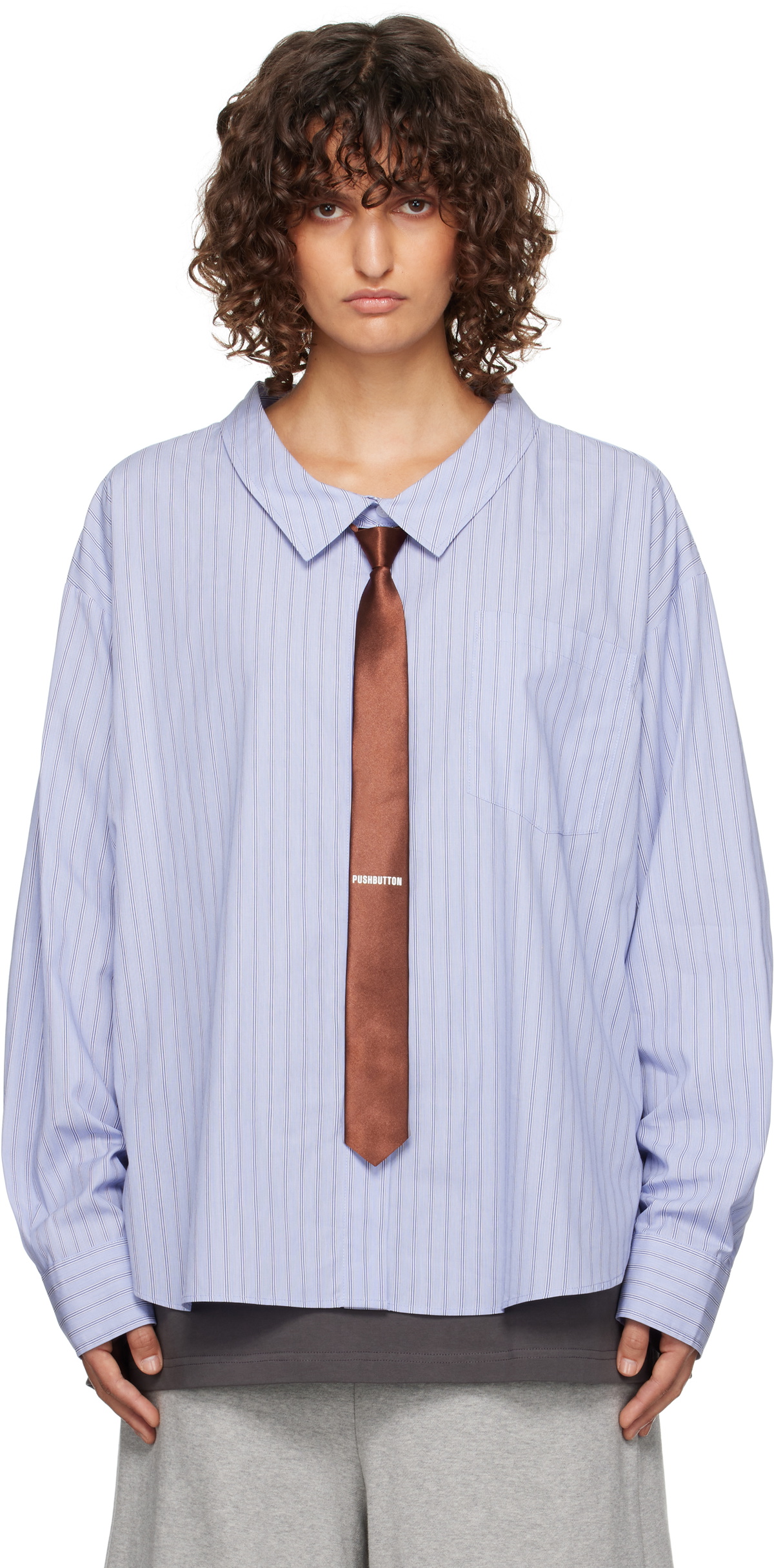 Pushbutton Blue Combi Shirt Pushbutton