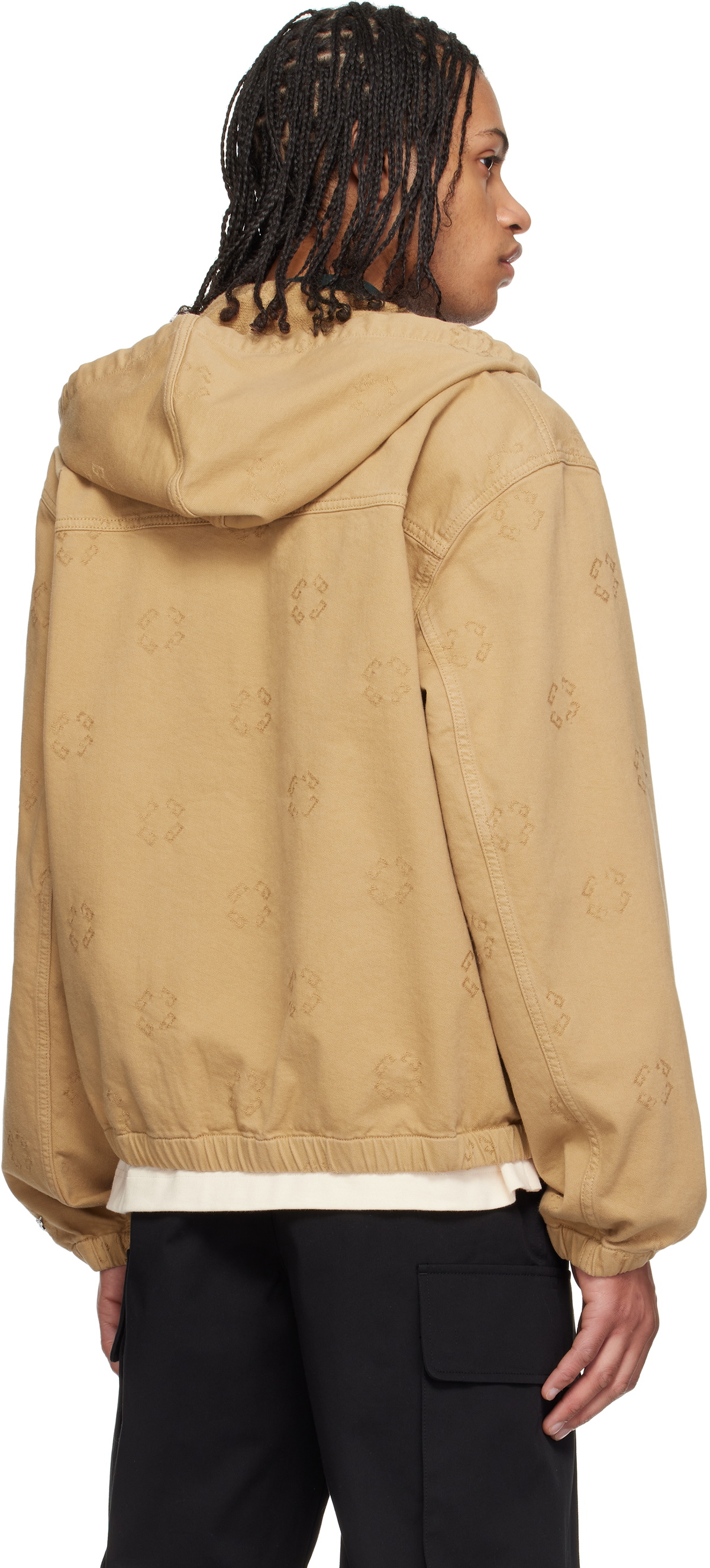 Givenchy Tan Monogram 72 Zipped Denim Jacket Givenchy