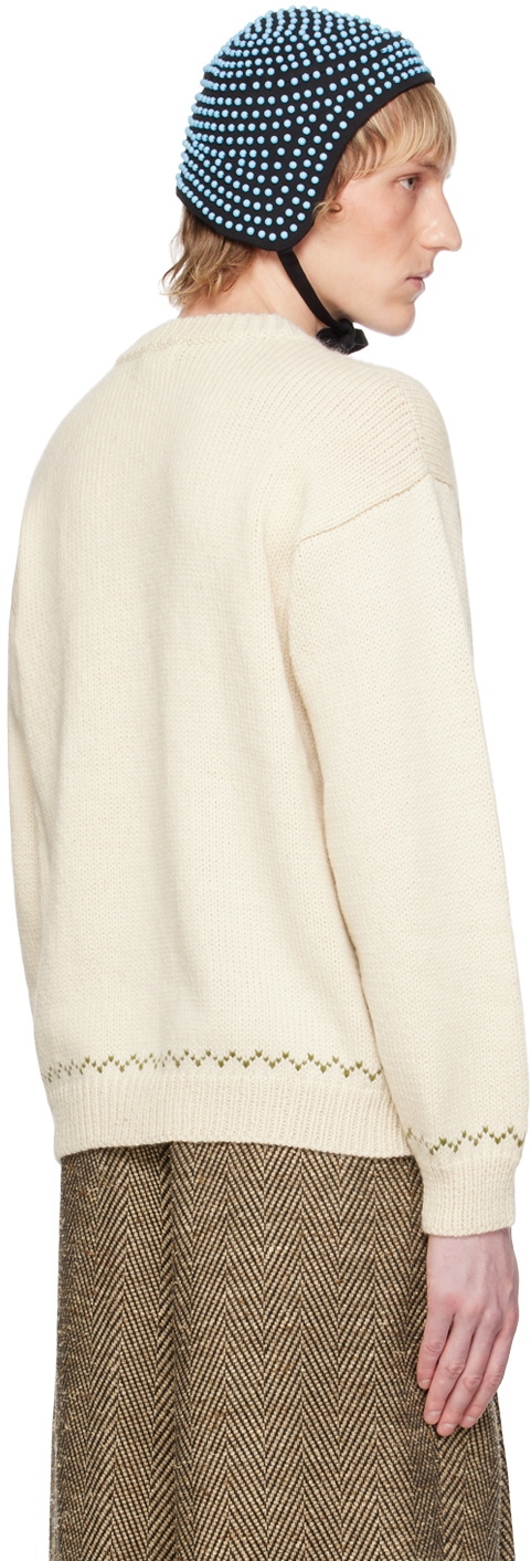 Bode Off-White Homestead Sampler Sweater Bode
