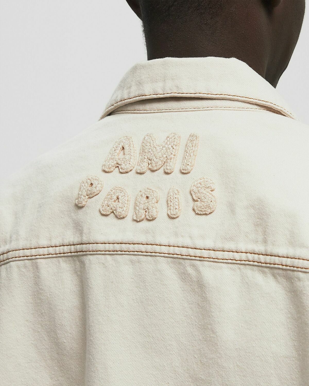 AMI Paris CLASSIC AMI PARIS TRUCKER JACKET White Mens Denim Jacket AMI