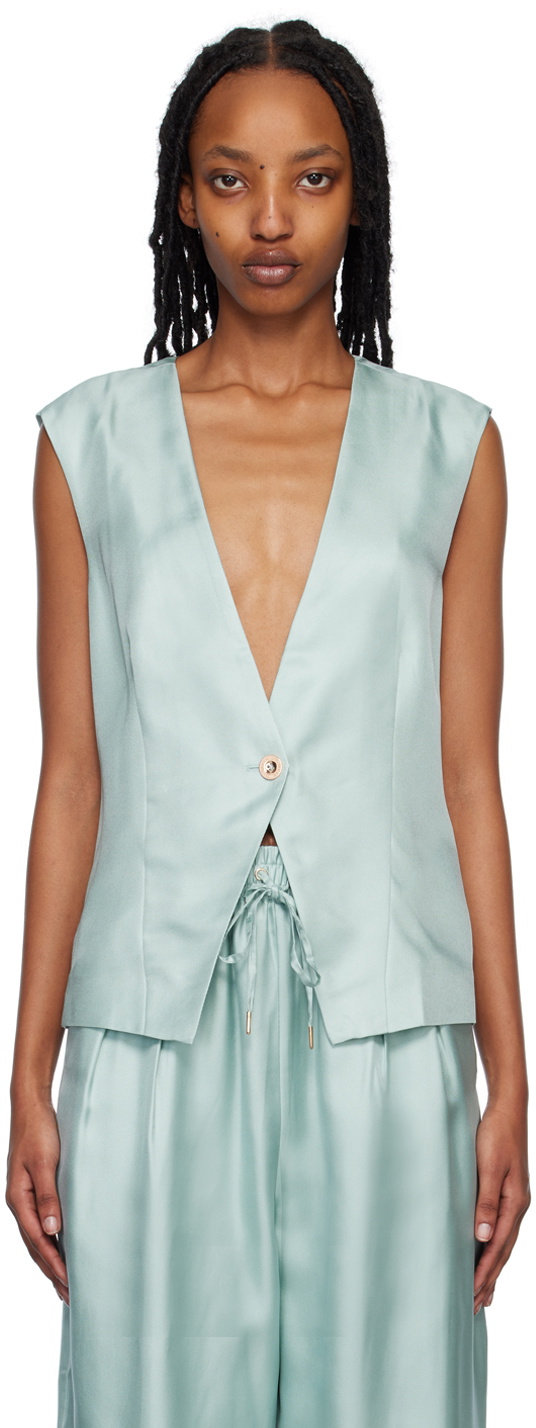 Silk Laundry Blue Slouch Vest Silk Laundry