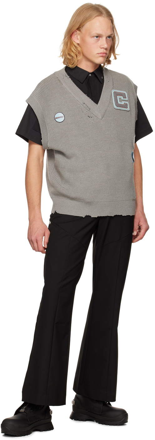 C2H4 Gray Distressed Vest C2H4