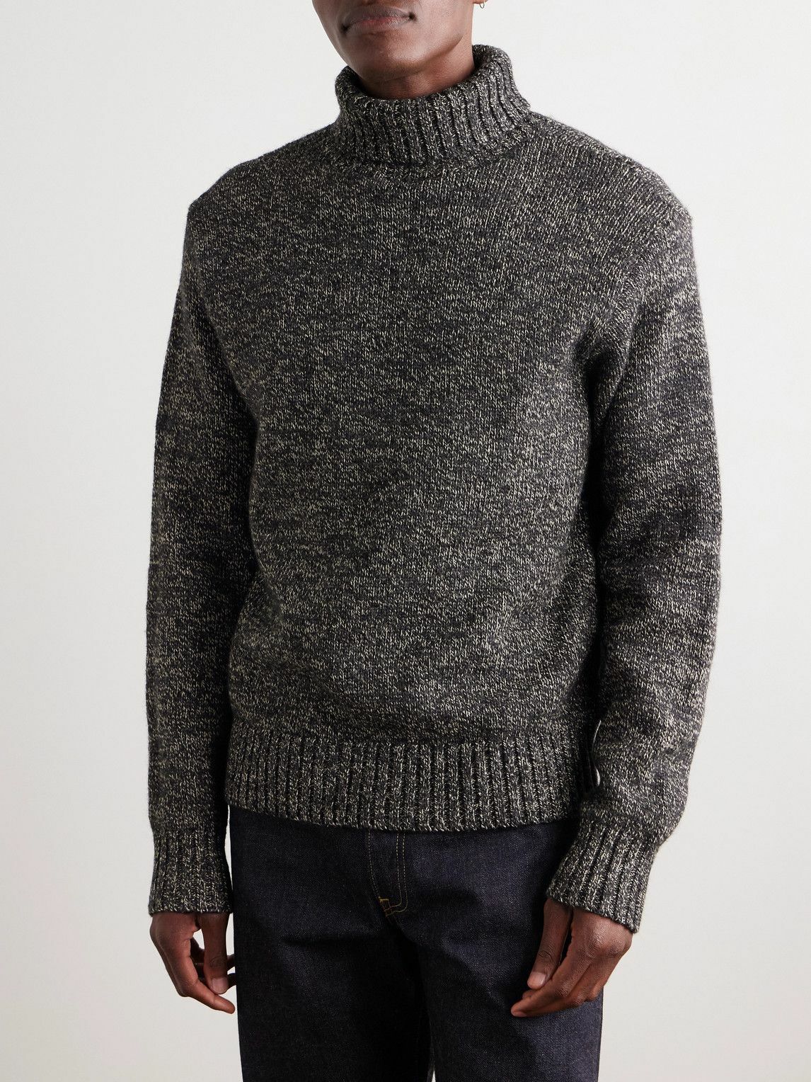 RRL - Wool, Cotton and Linen-Blend Rollneck Sweater - Gray RRL