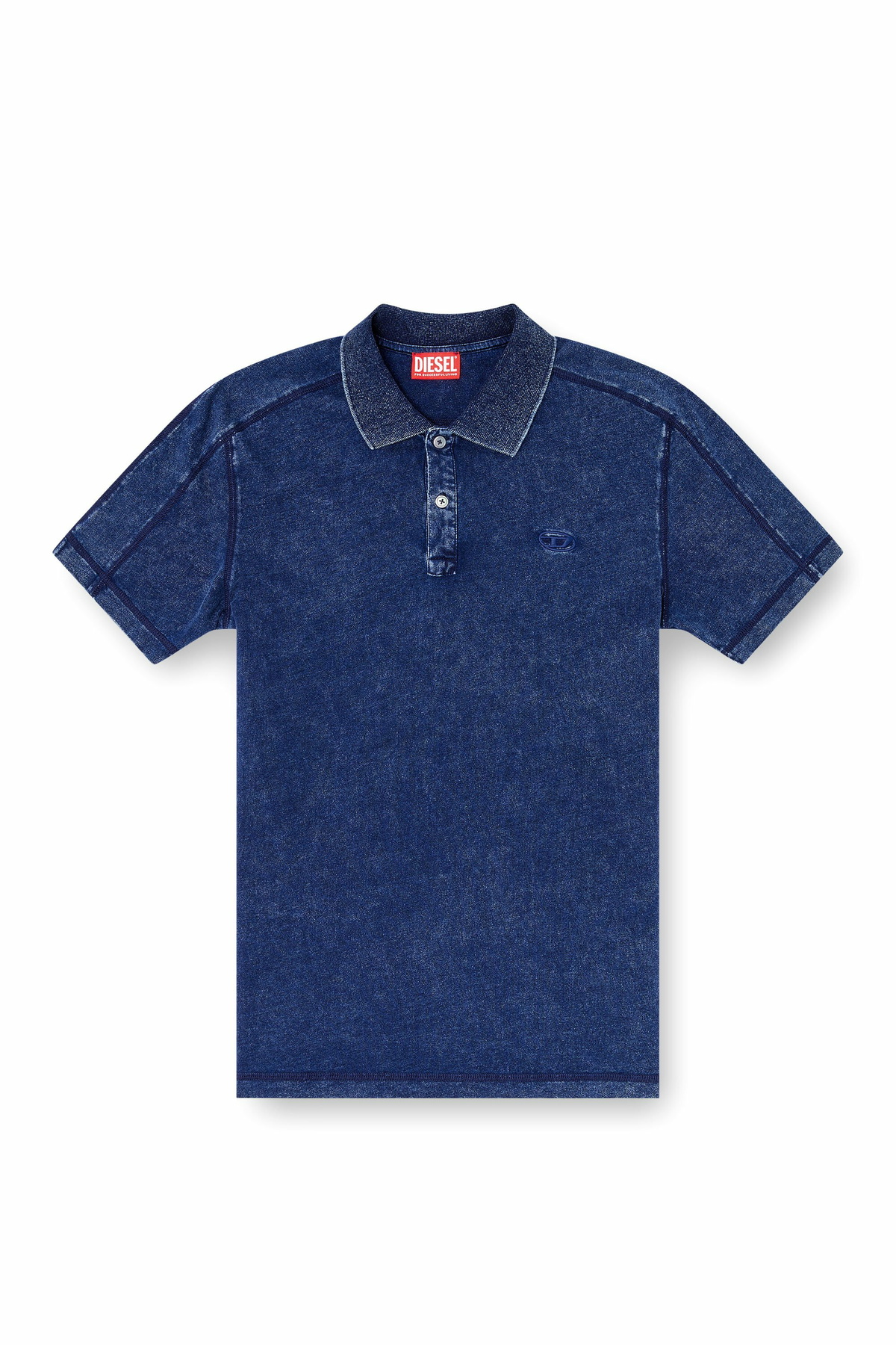 Diesel Denim-look polo shirt - Polos Mens in Blue Diesel