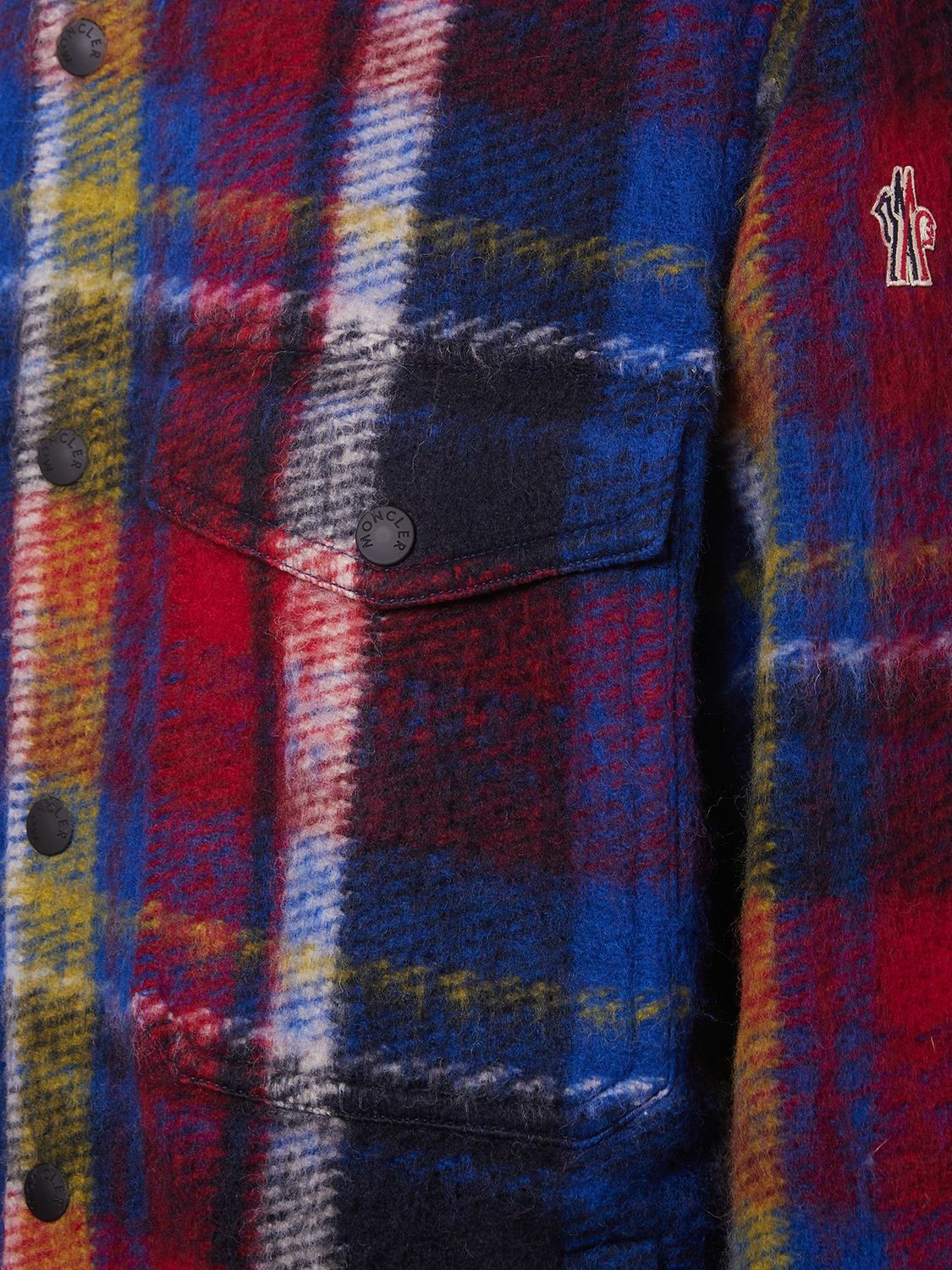 MONCLER GRENOBLE - Waier Check Wool Blend Shirt Jacket Moncler Grenoble