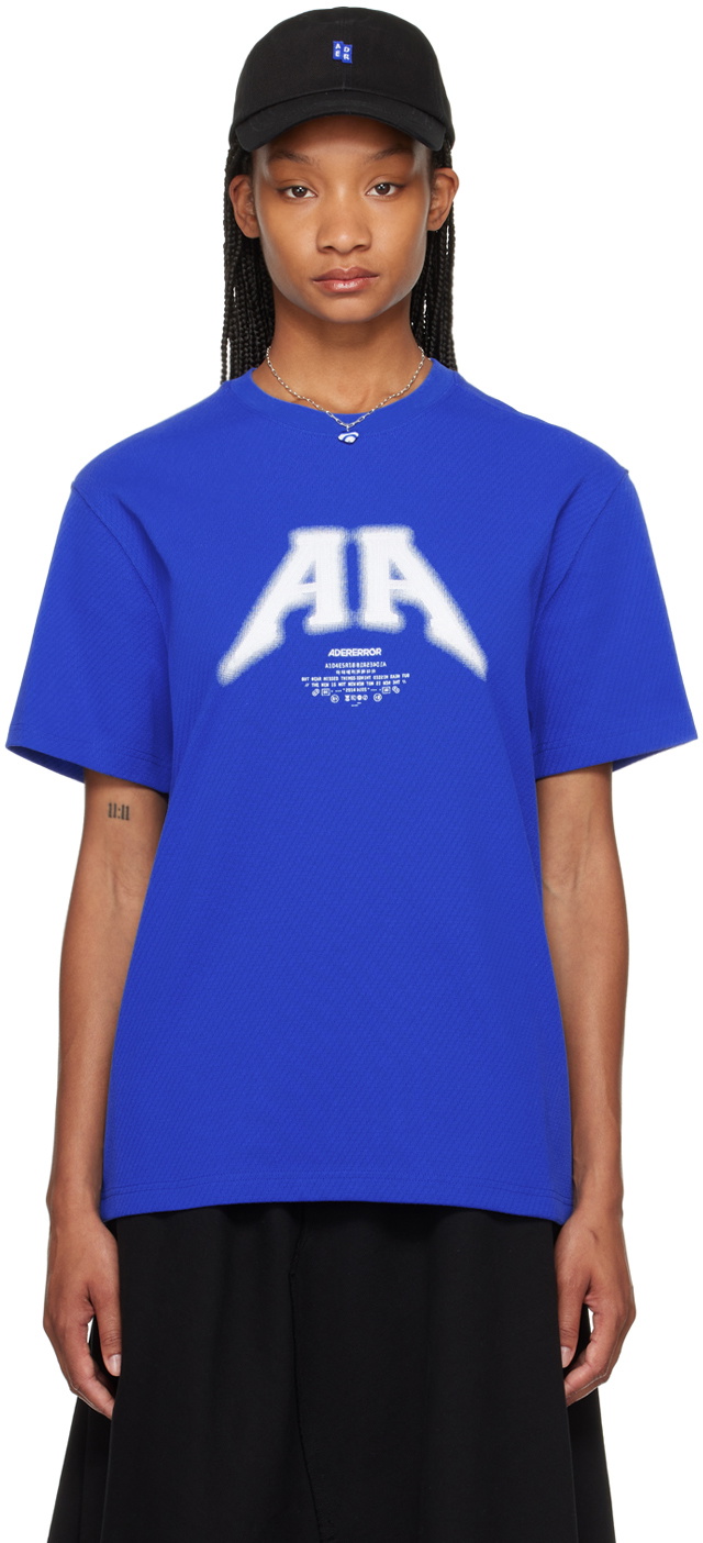 ADER error Blue Embroidered T-Shirt ADER error