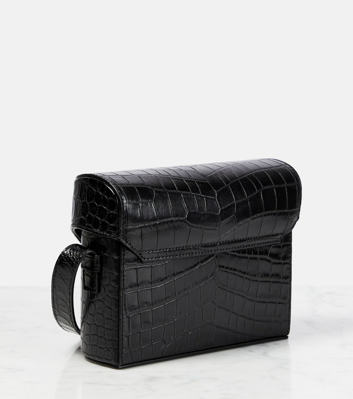 Saint Laurent - June croc-effect leather shoulder bag Saint Laurent
