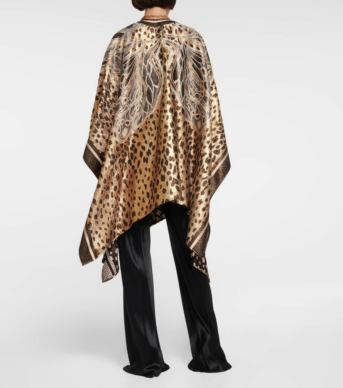 Etro - Metallic jacquard cheetah cape Etro