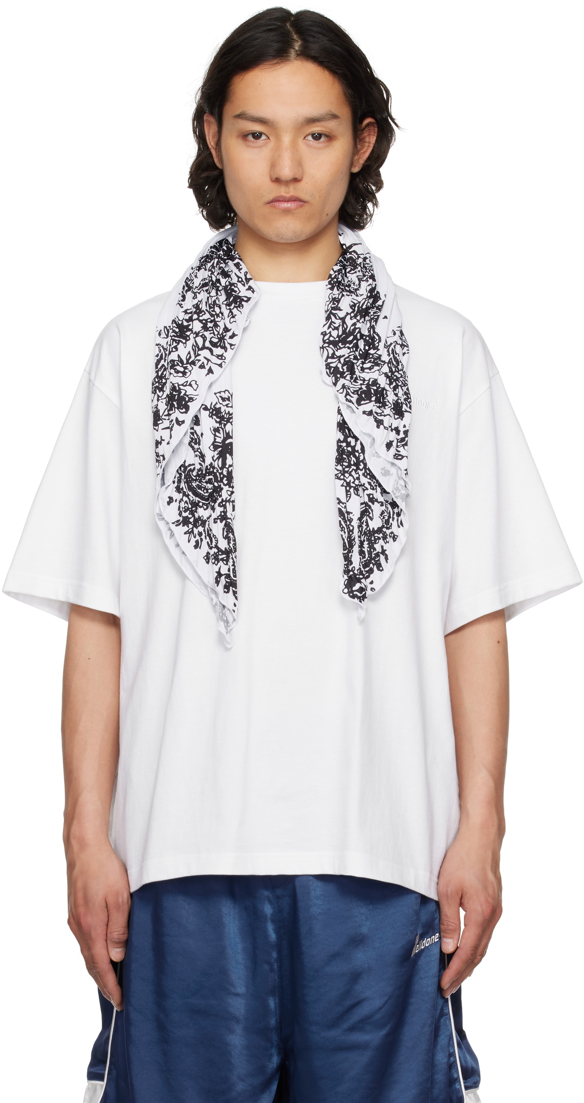 We11done White Wrinkled Muffler T-shirt We11done