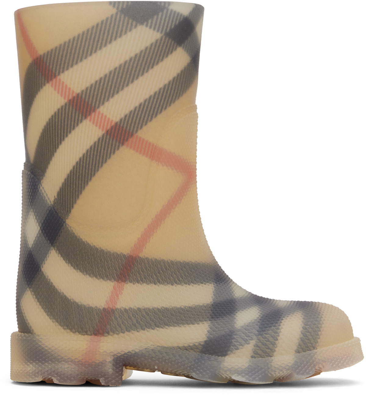 Burberry Baby Beige Check Rubber Marsh High Boots Burberry