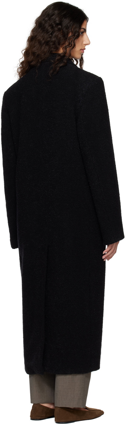 Totême Black Peaked Lapel Coat Toteme