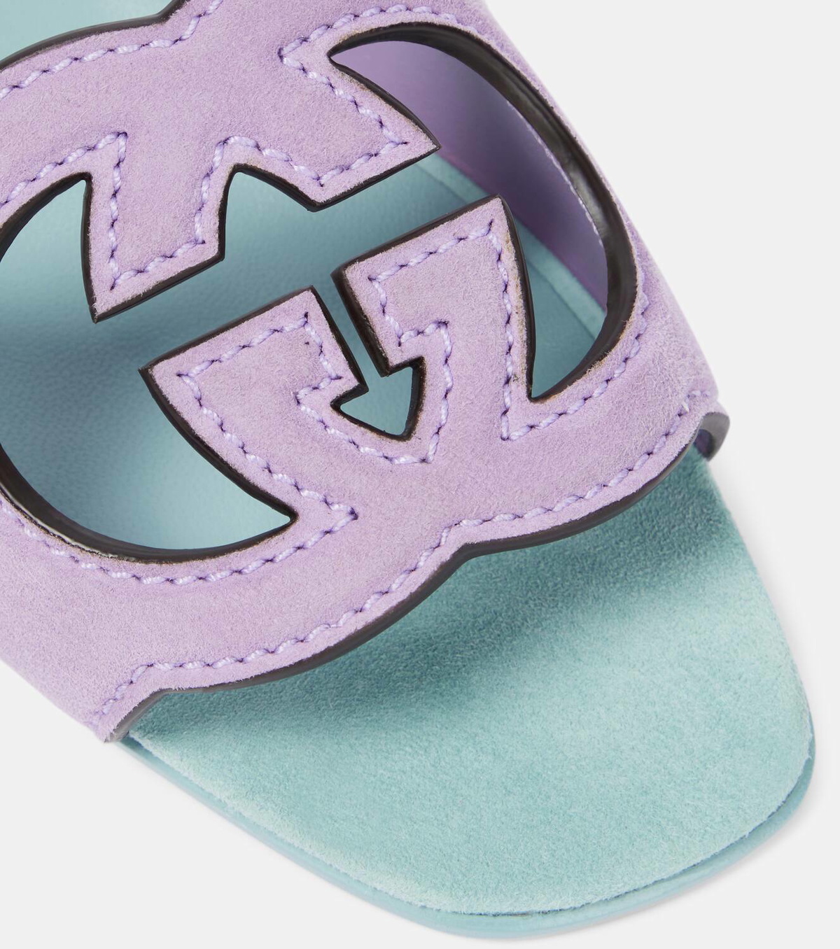 Gucci Interlocking G cutout suede slides Gucci