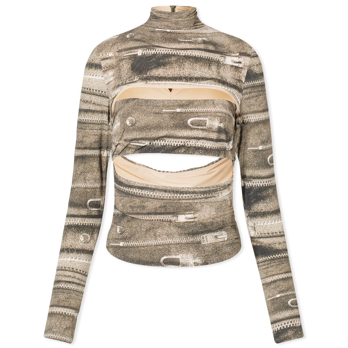 MISBHV Women's Elena Zipper Turtleneck in Mlc MISBHV