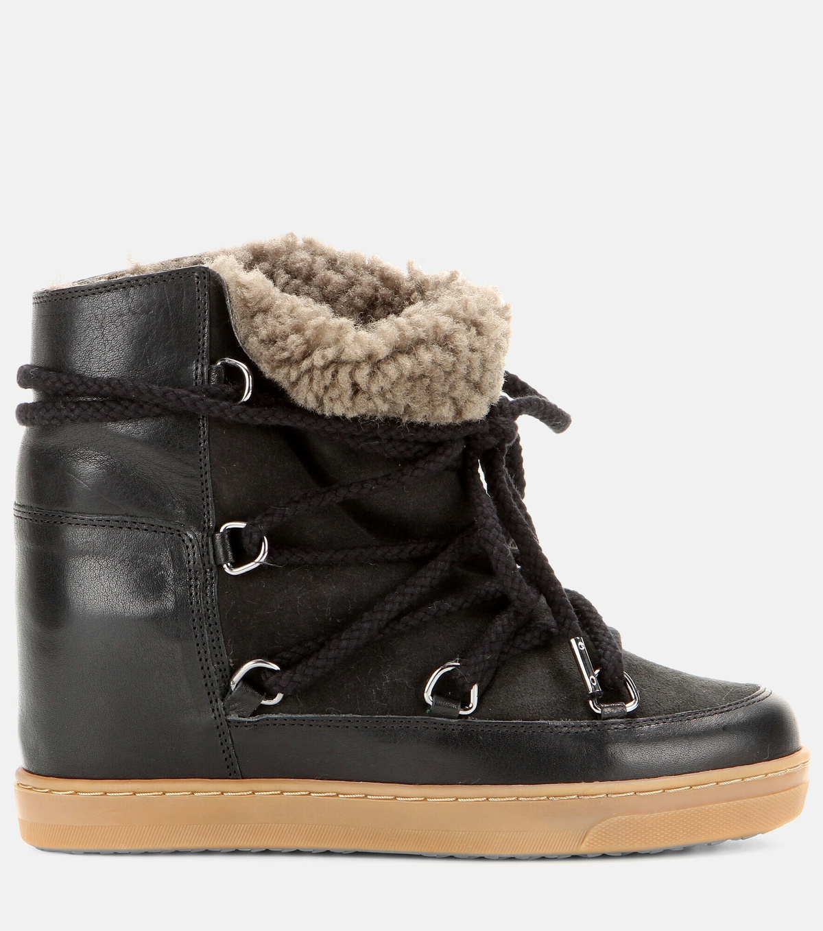 Isabel Marant - Nowles shearling-trimmed leather ankle boots Isabel Marant