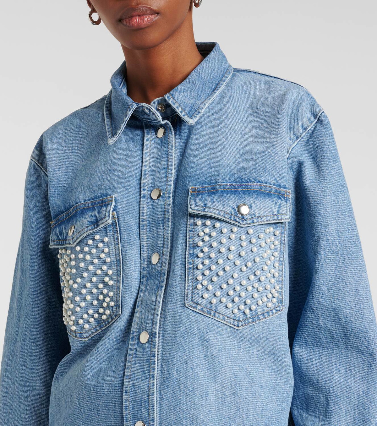 Frame Atelier embellished denim shirt Frame Denim