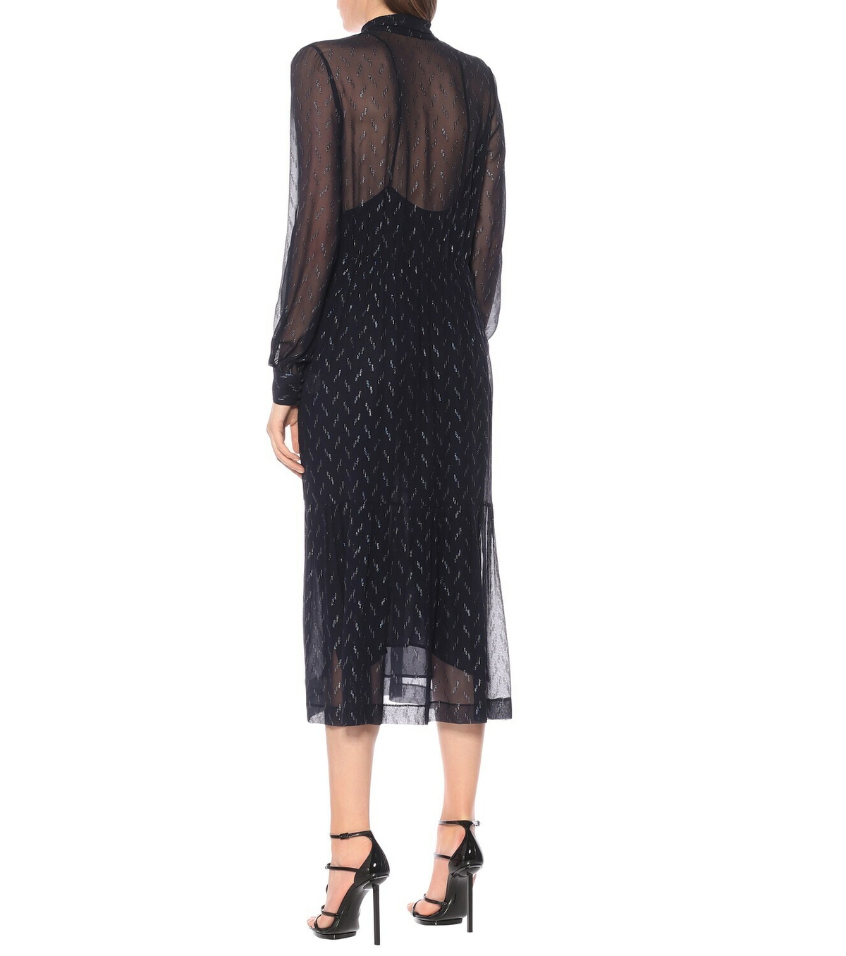Saint Laurent Silk-lamé midi dress Saint Laurent