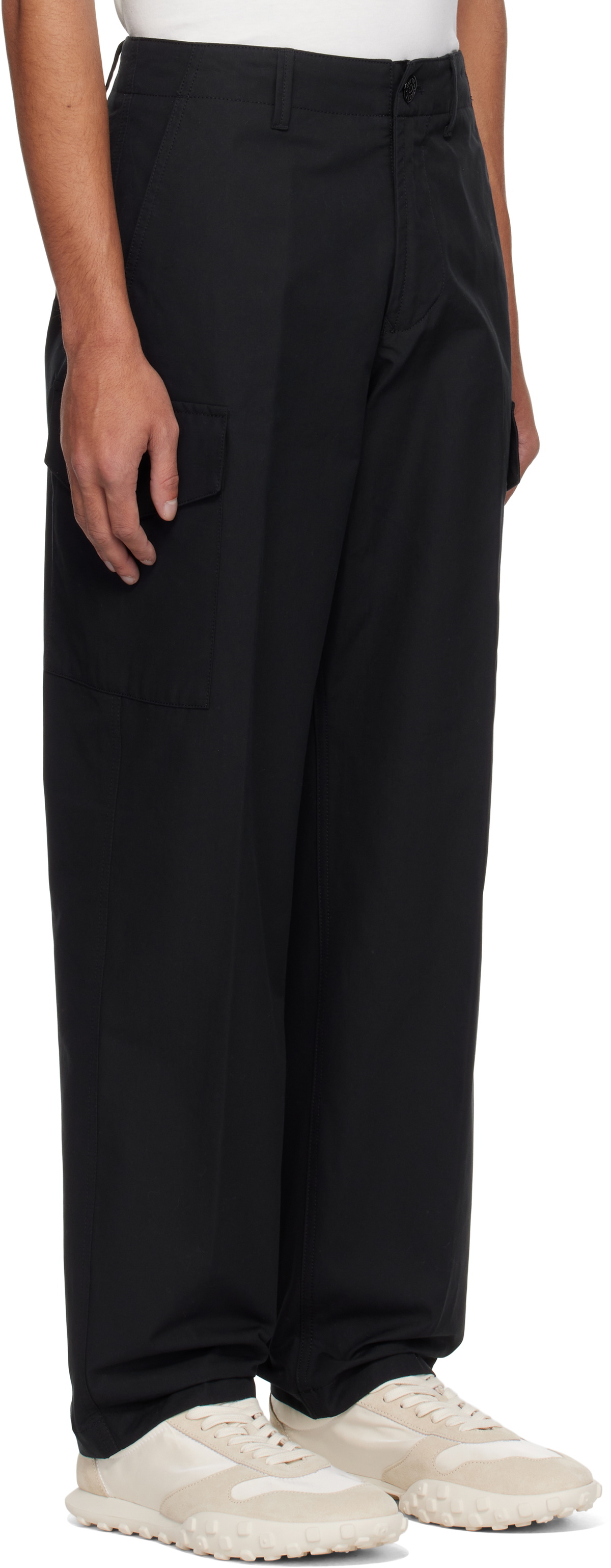 Stone Island Black Weatherproof Cotton Canvas Ghost Cargo Pants Stone ...