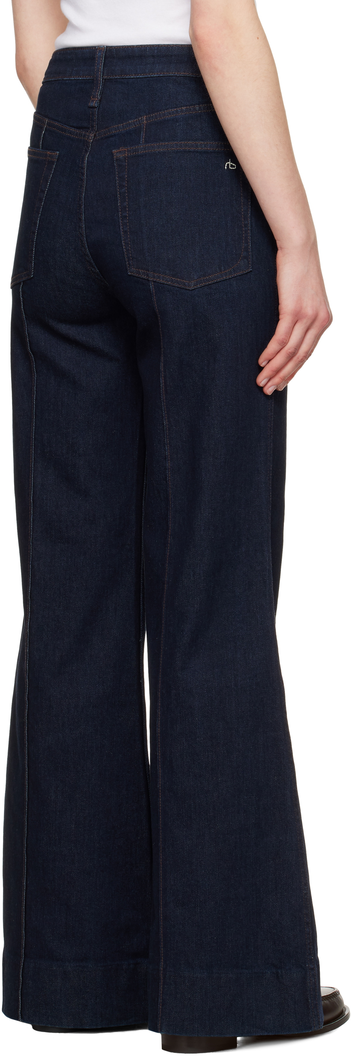 rag & bone Navy Wide Skylar High-Rise Jeans Rag and Bone