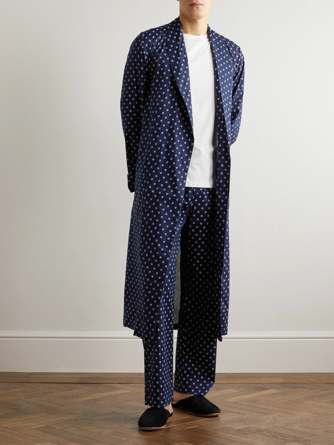 Derek Rose - Nelson Printed Cotton-Poplin Pyjama Trousers - Blue Derek Rose