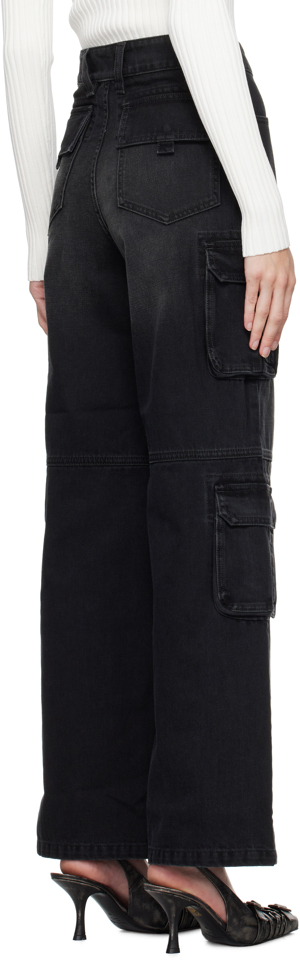 MISBHV Black Washed Cargo Jeans MISBHV