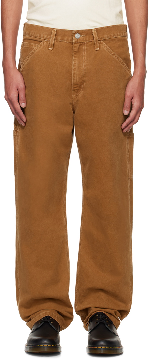 Levi's Tan 568 Loose Straight Carpenter Trousers Levi's Red