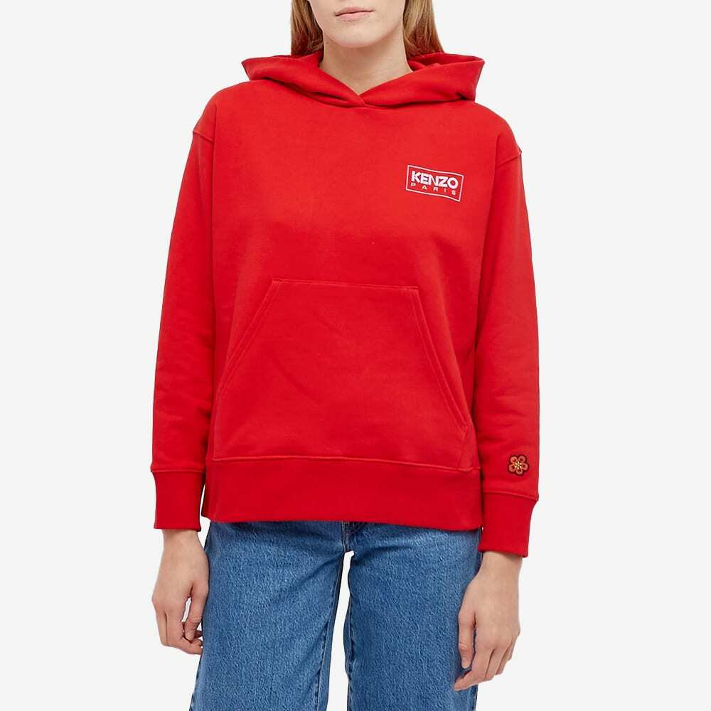 Kenzo Paris Women's Logo Oversize Hoody in Medium Red Kenzo