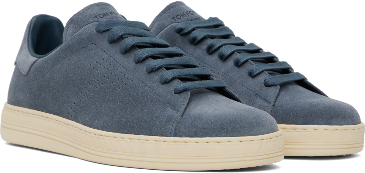 TOM FORD Blue Suede Warwick Sneakers TOM FORD