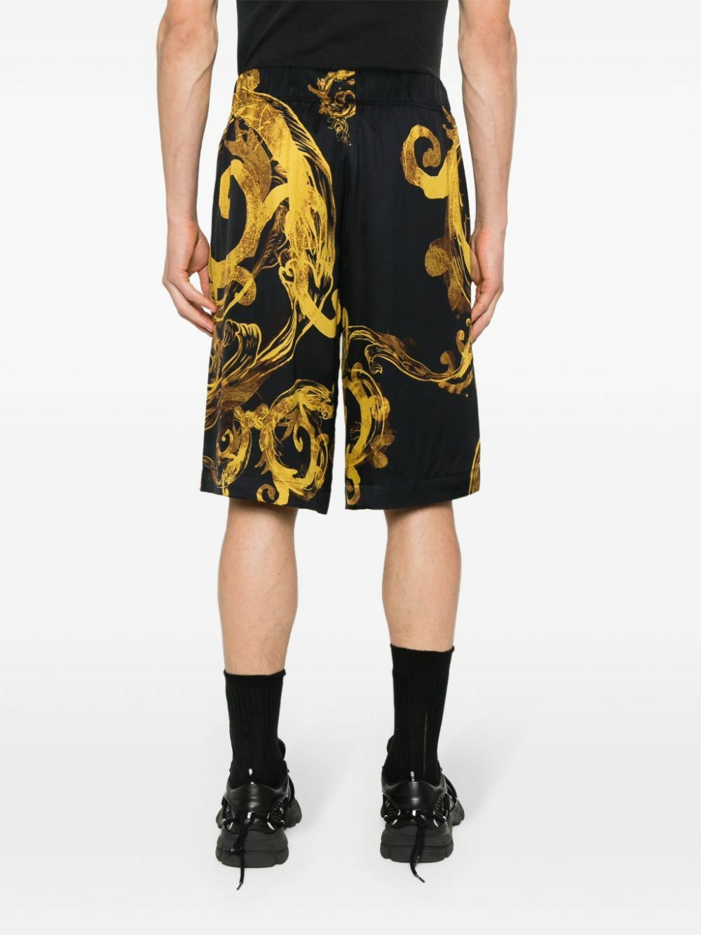 Versace Jeans Couture Black Watercolour Couture Shorts Versace