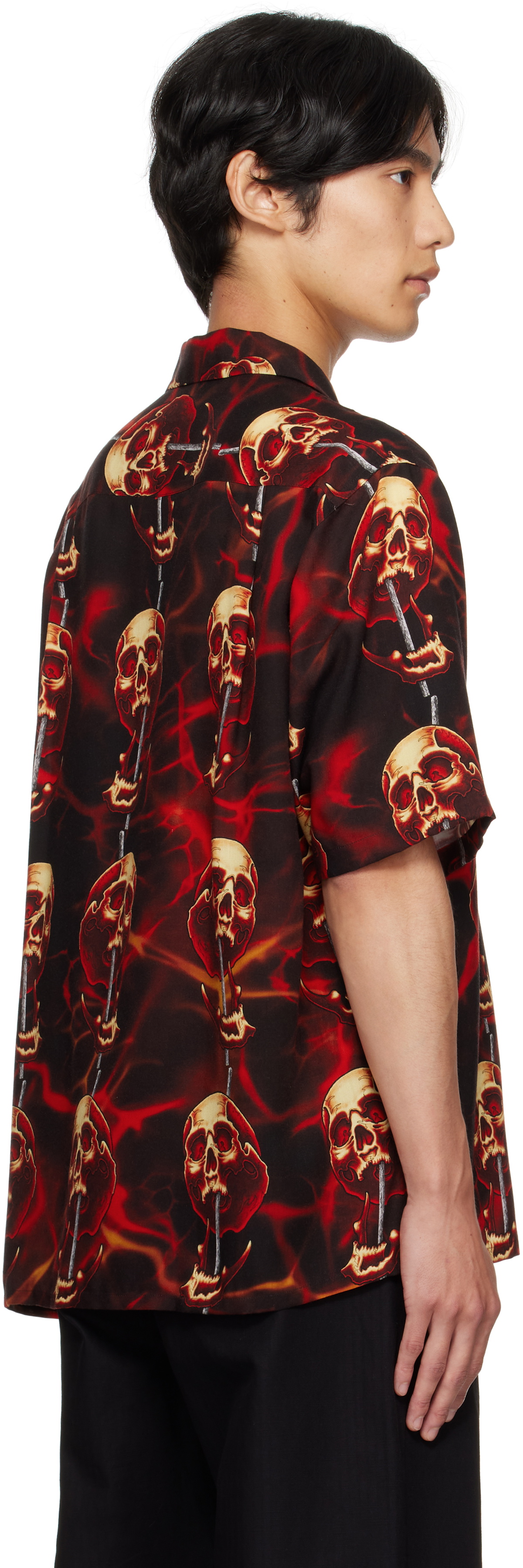 WACKO MARIA Black & Red 56 Tattoo Studio Edition Skull Shirt Wacko Maria