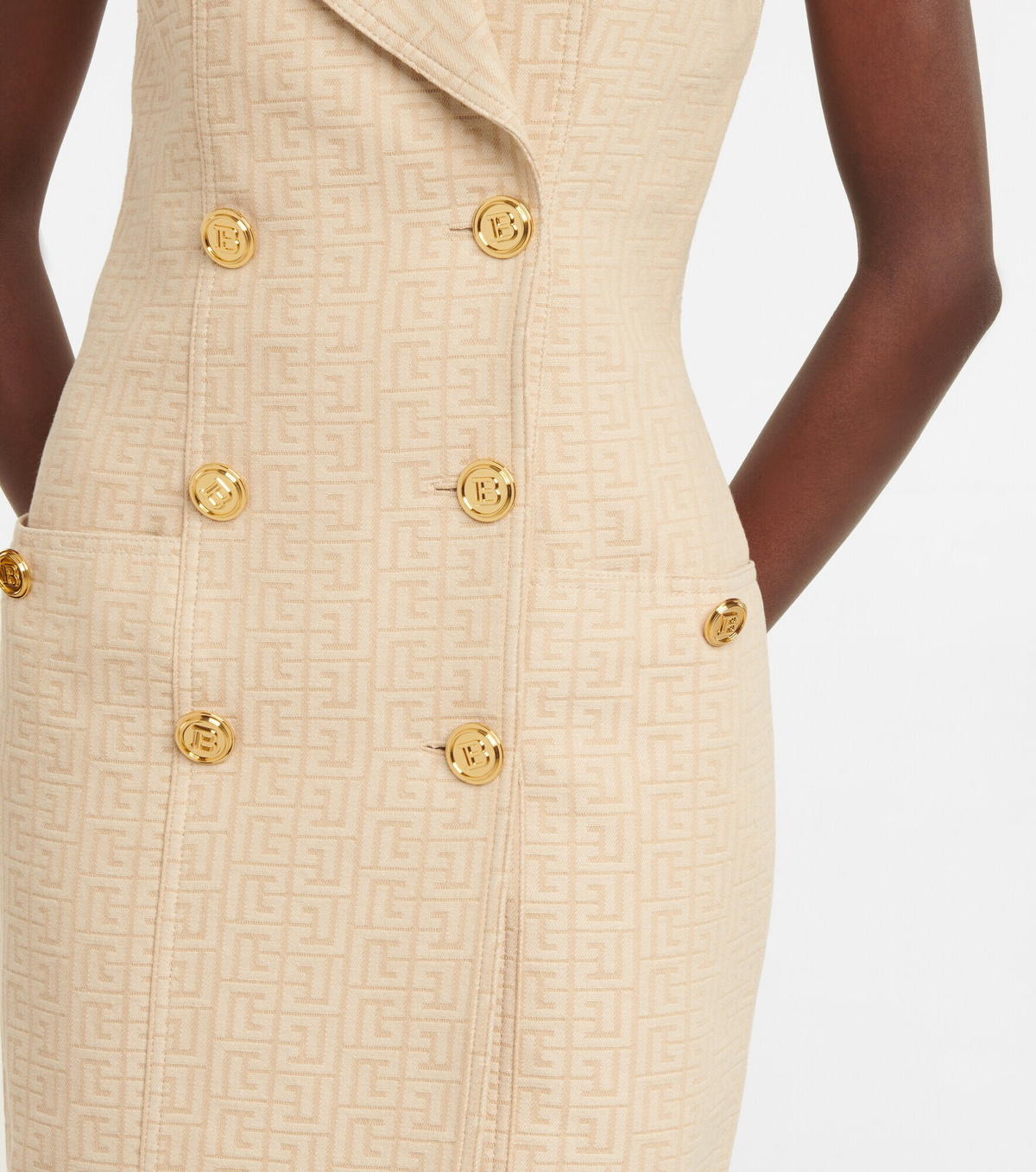 Balmain - Monogram denim minidress Balmain