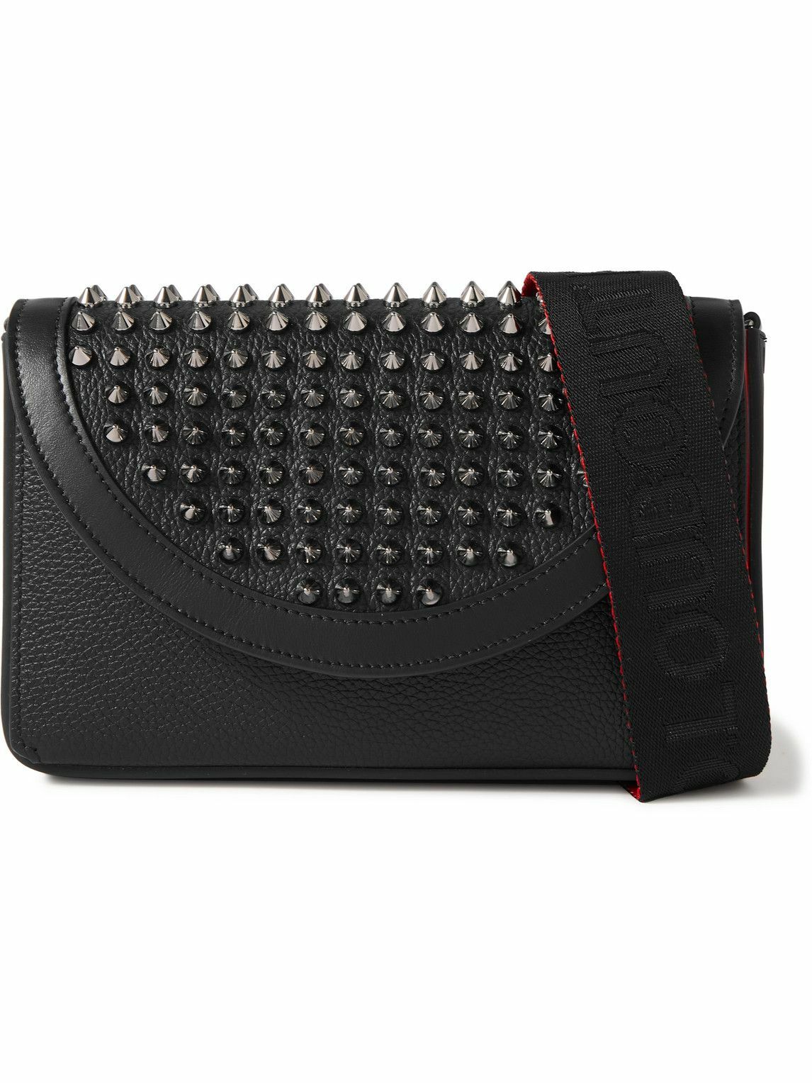 Christian Louboutin - Explorafunk Studded Full-Grain Leather Messenger ...