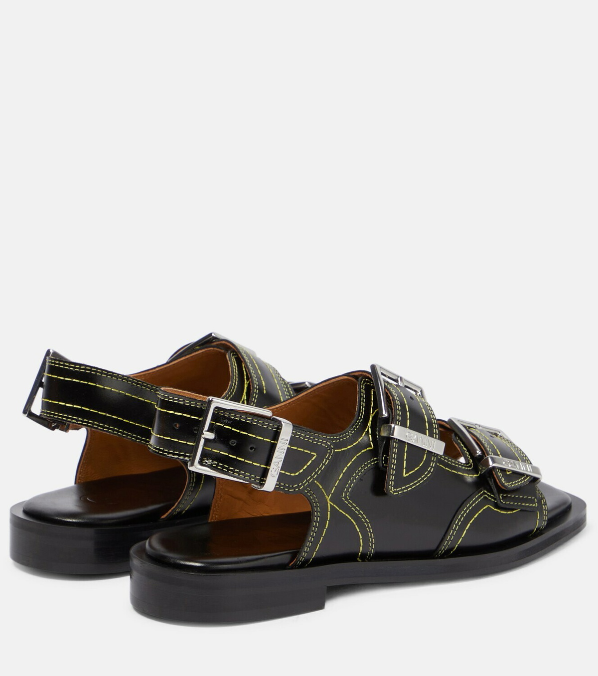 Ganni - Buckle leather sandals GANNI